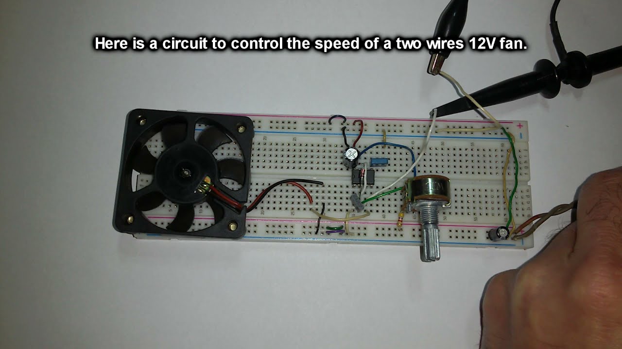 555 Timer IC Two Wires 12V Fan PWM Speed Control Circuit - YouTube