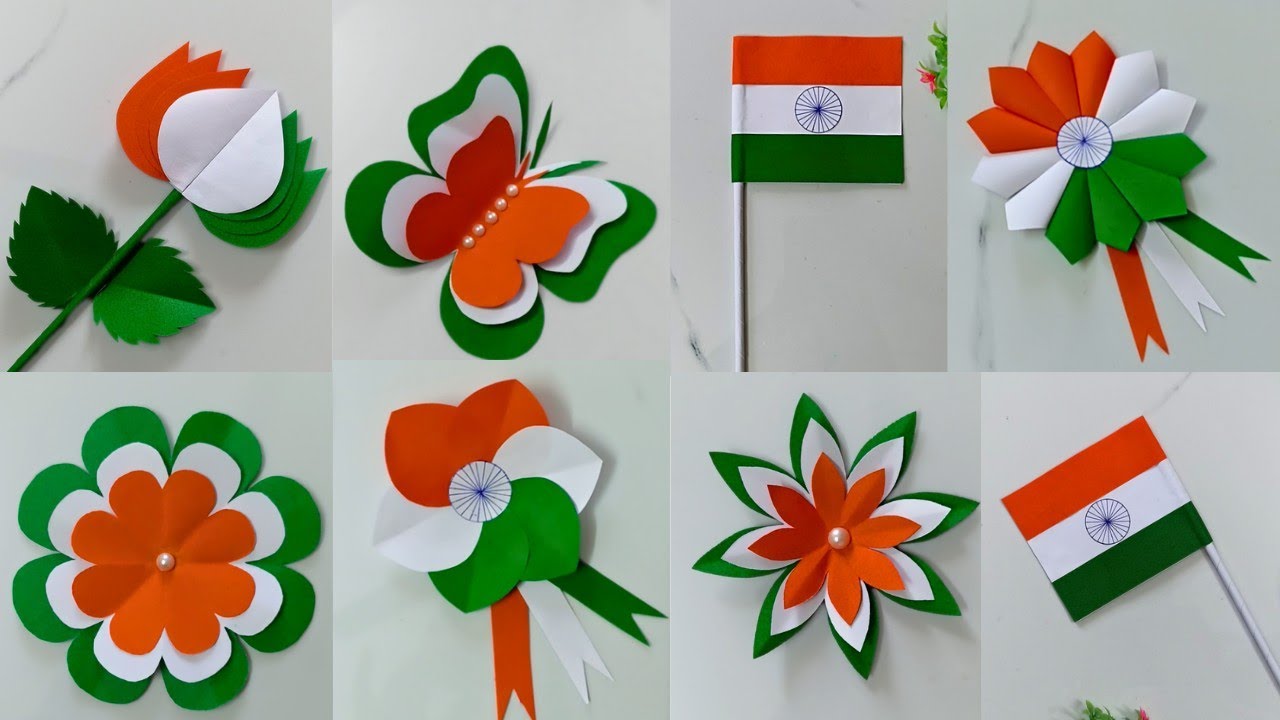 Republic day craft ideas | Indian Flag craft | Tricolour badge making ...