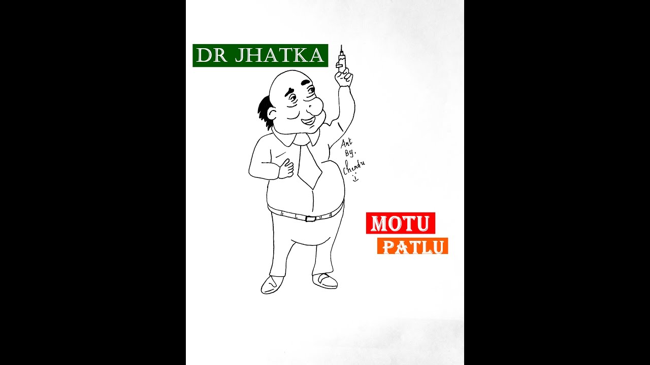 How to Draw Dr Jhatka from Motu Patlu step by step | Jhatka The Doctor ...
