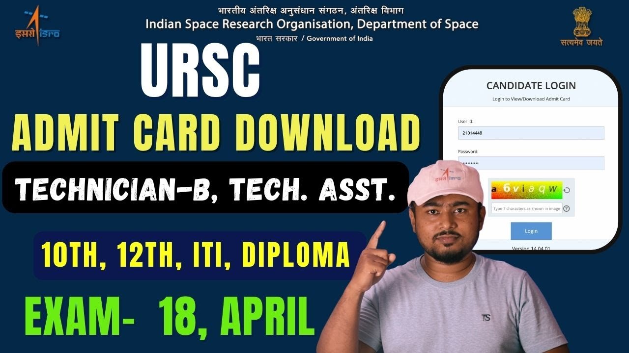 ISRO URSC Admit Card Out, EXAM Date? Technician-B, Tech.ASST etc Admit ...