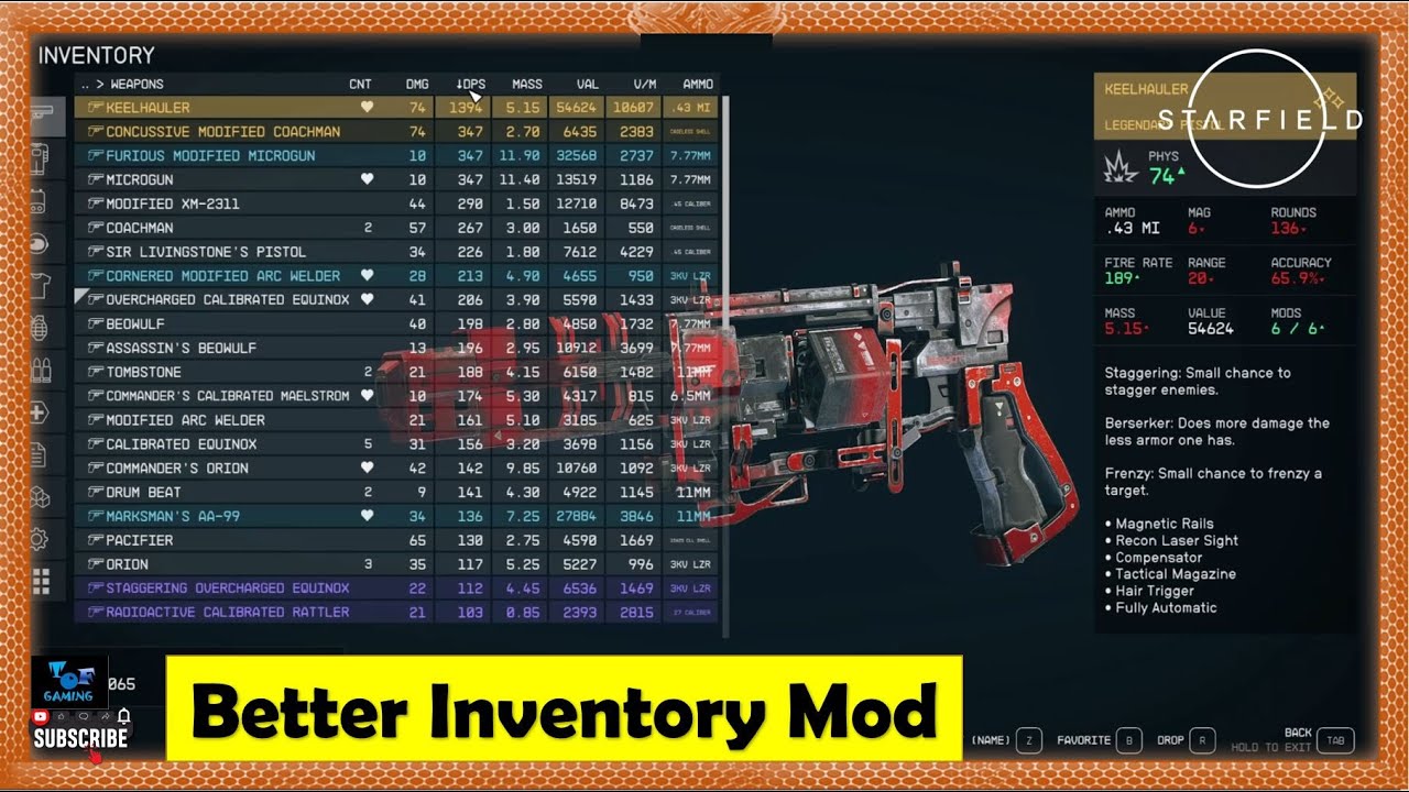 Starfield Star UI Inventory Mod | Better Inventory Mod - YouTube