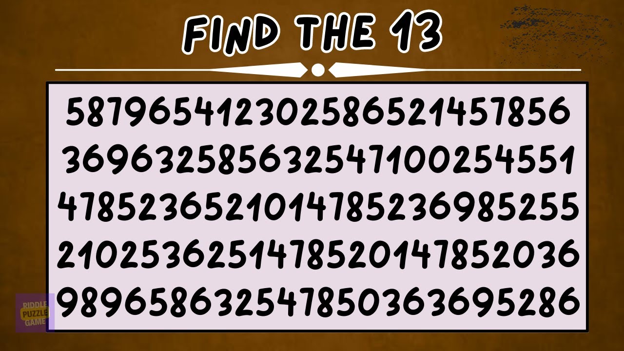 Can u Find the number 13 ? 👀 | #quiz #challenge - YouTube