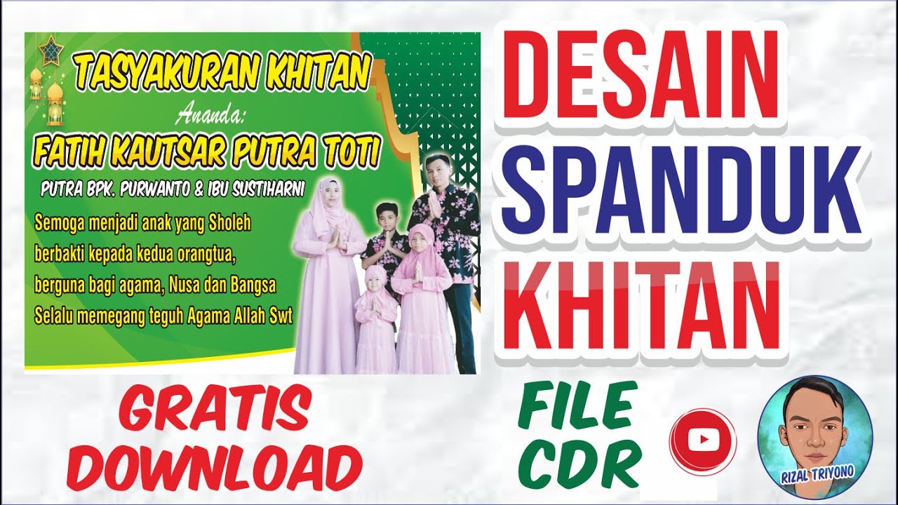 desain spanduk khitanan dengan coreldraw | gratis download - YouTube