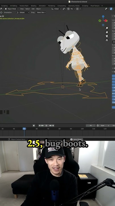 Pretty cool Bug Boots dying animation - making a 3d game character in Blender - 2.5 - YouTube