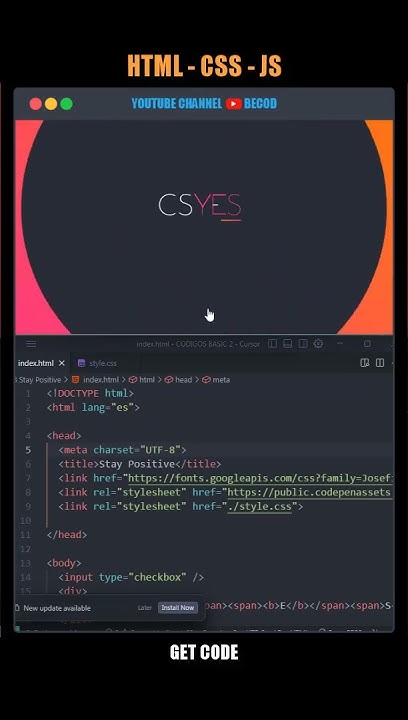 Stay Positive #programación #htmlcss #inspiration #code #desarrolloweb - YouTube