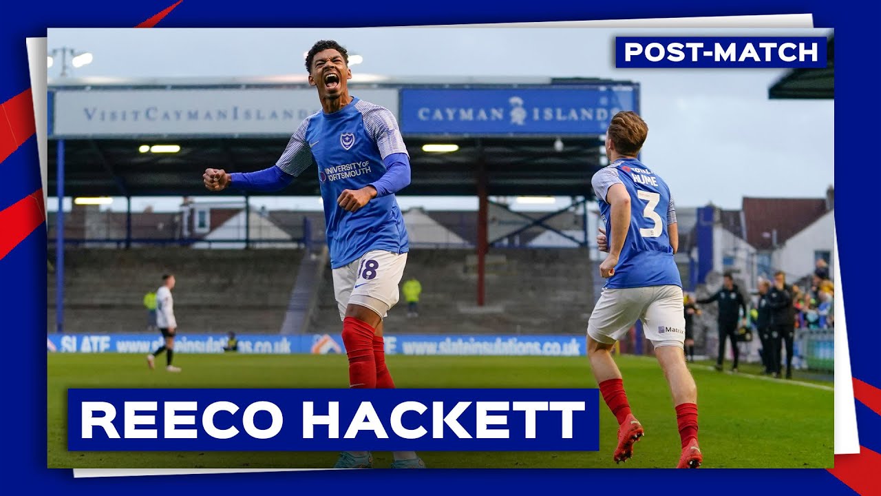 Reeco Hackett post-match | Pompey 3-2 MK Dons - YouTube