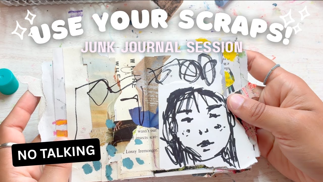 (ASMR) Filling My Pocket Junk Journal with Scraps | Relaxing Art ...