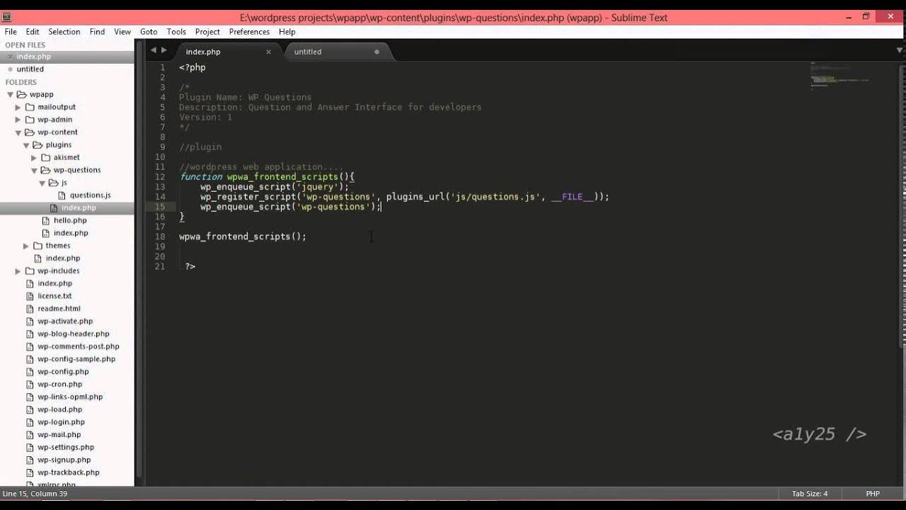 wordpress development - enqueue javascript and css for custom plugin - YouTube