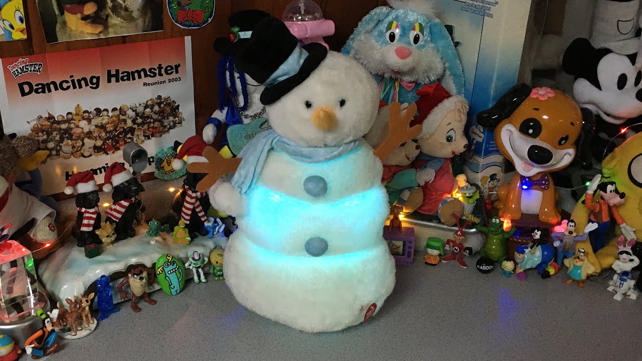 Cuddle barn animated light up melting snowman - YouTube