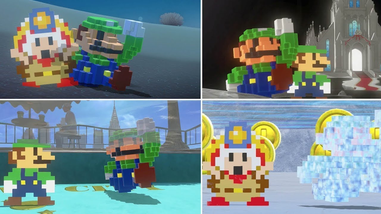 Super Mario Odyssey: All Pixel Luigi Locations [Guide] - YouTube