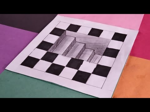 Stairs to the Deep - Trick Art on Paper - Drawing an Optical Illusion ...
