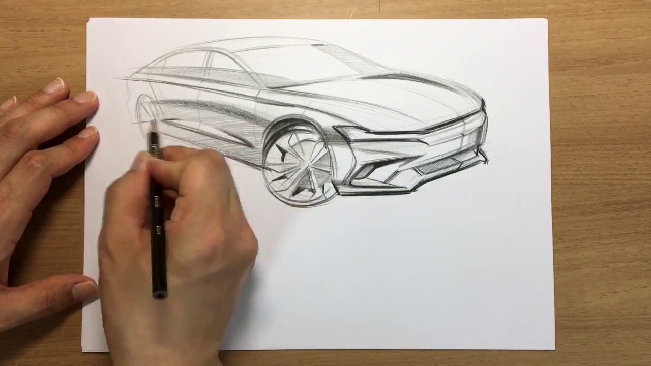 [013] car design sketch - sports sedan - YouTube