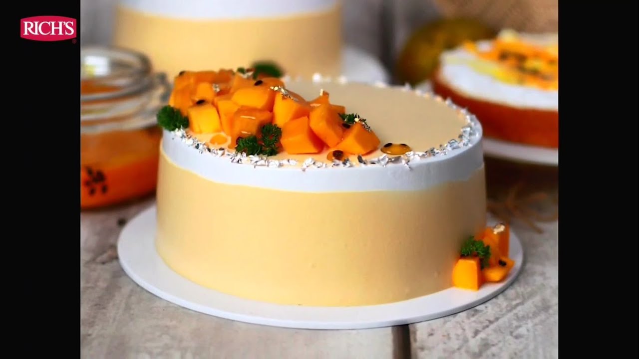 Mango Passion Fruit Cake - Mango Special Cake Recipe - YouTube
