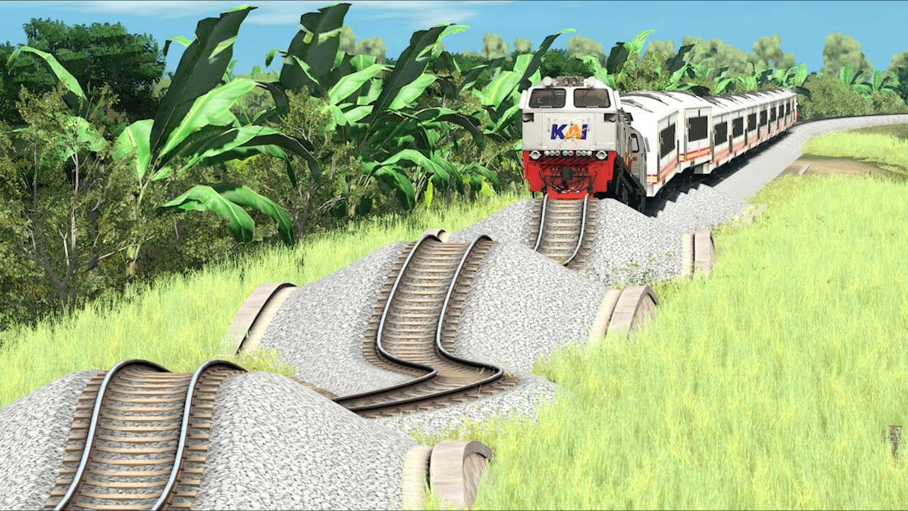 Kereta Api Jalan Di Rel Gelombang Dan Oleng | Trains Run on Waves and ...