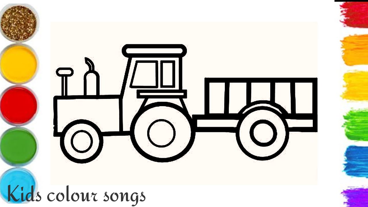 How to draw tractor easy drawig and painting - YouTube