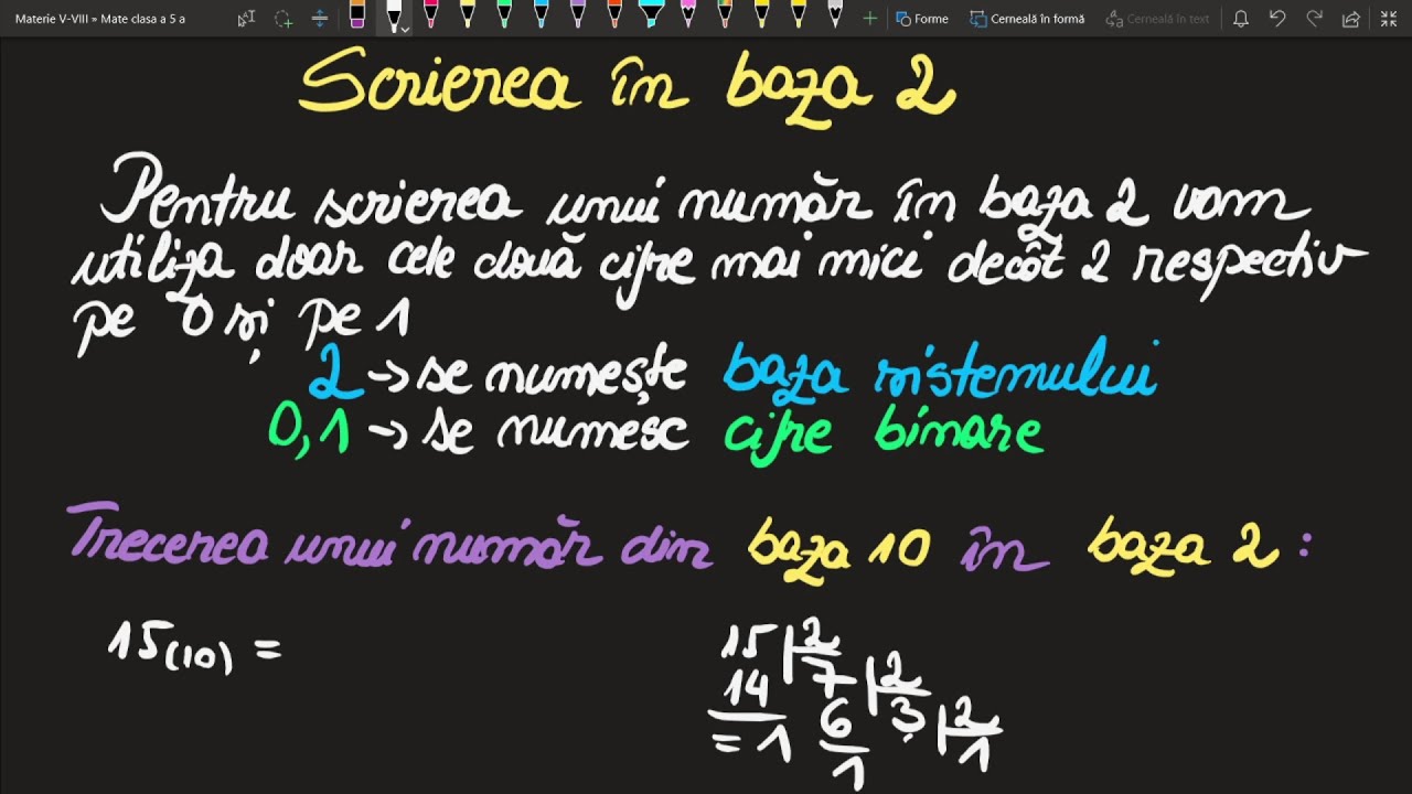 Scrierea in baza 2 Clasa a 5 a -Teorie si Exercitii (Invata Matematica ...