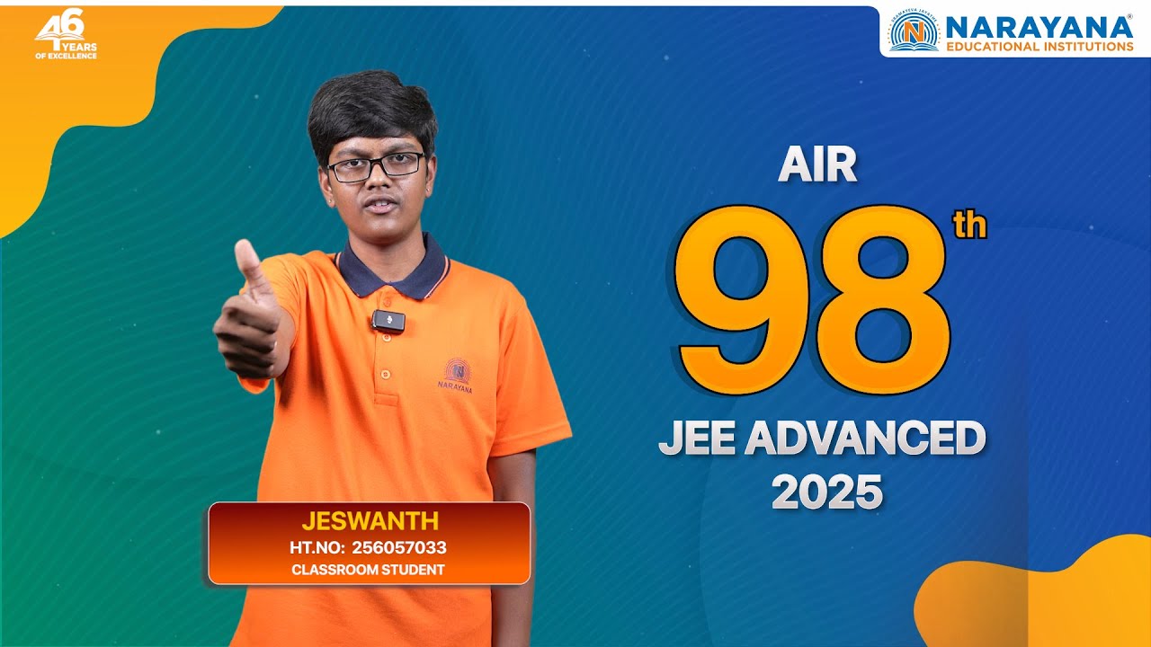 Jeswanth’s Journey to AIR 98 | Narayana’s JEE Advanced 2025 Achiever - YouTube