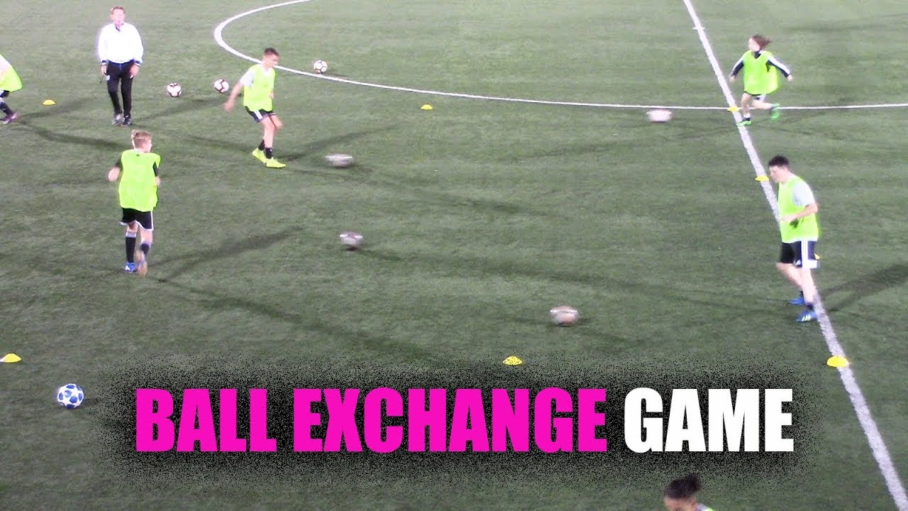 SoccerCoachTV - Ball Exchange Game. - YouTube
