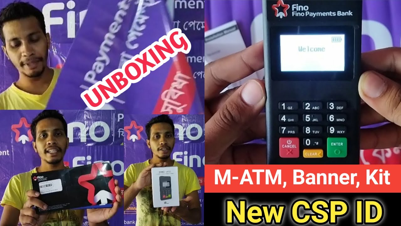 Fino Payment Bank New Micro ATM & Banner Unboxing | Fino Pin Pad Device ...