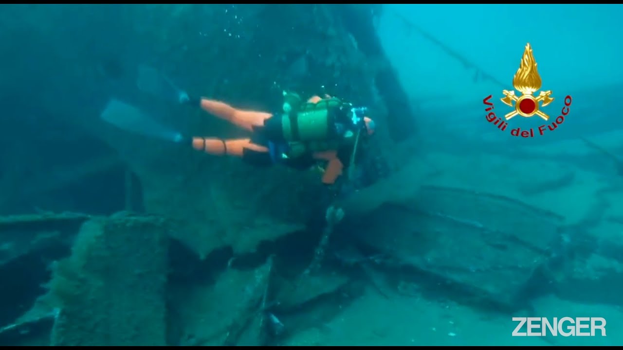 Firefighting Divers Practice Deep Sea Rescue Drill On Sunken Ship - YouTube