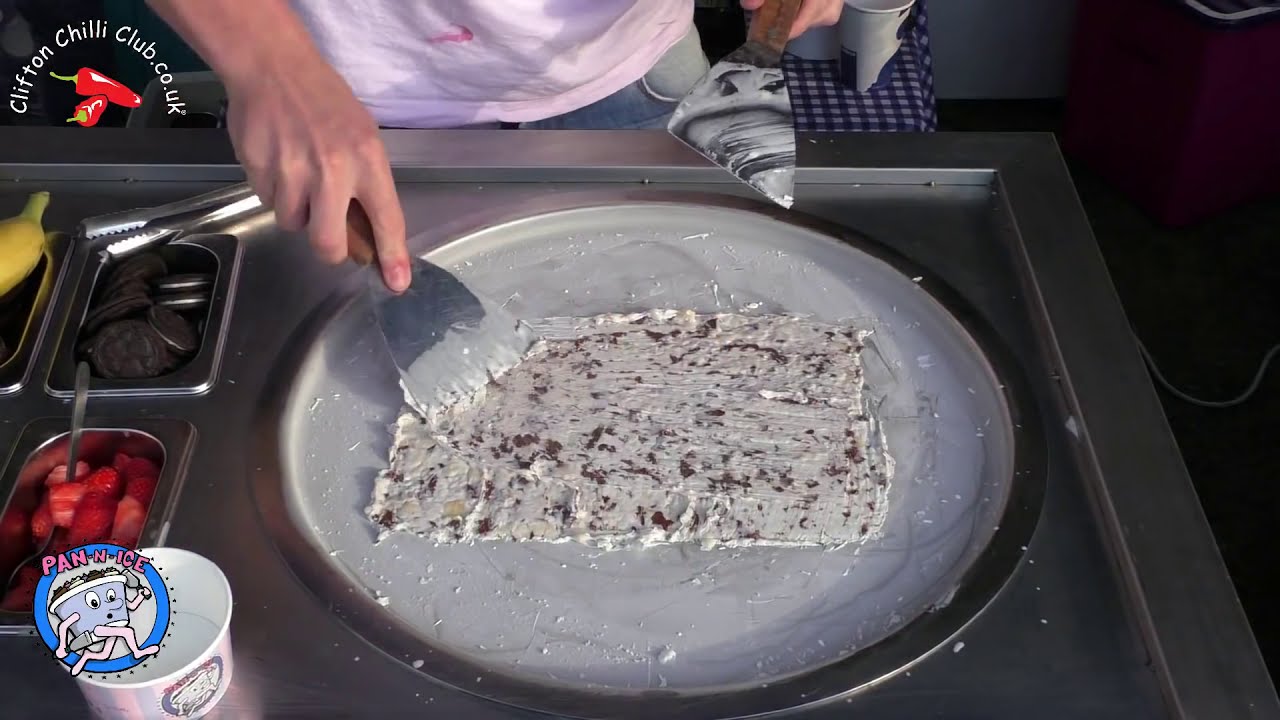 Thai Ice Cream Roll Challenge made with Oreo Popping Chilli Candy by ...