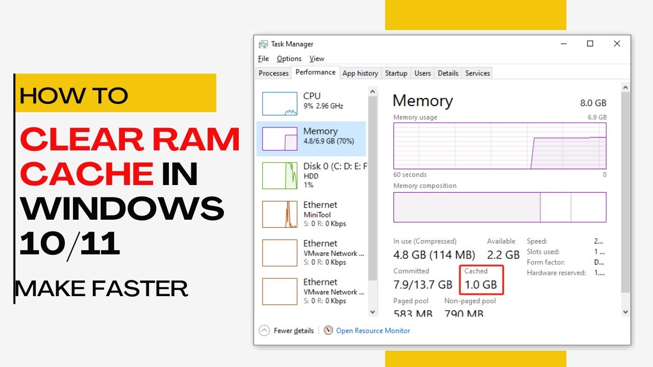 How to Clear RAM Cache in windows 10/11 || Make Faster - YouTube