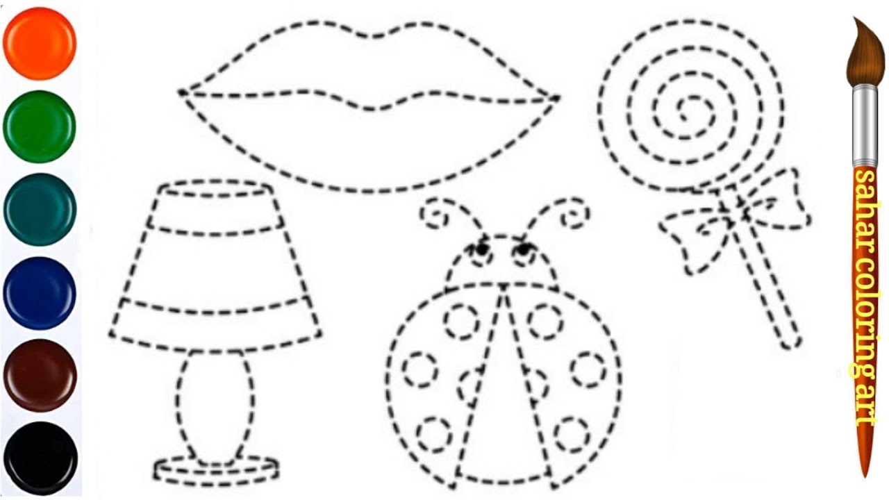 How to Draw LIPS, LUMP, LADY BUG, LOLLIPOP - YouTube