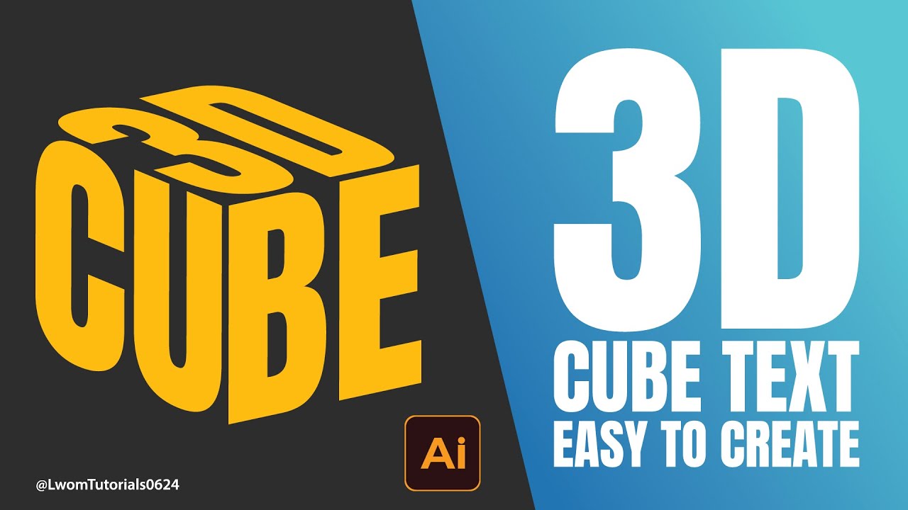 3D Cube Text Effect In Illustrator || Easy to Create || 3D Text || Simple Way || Adobe ...