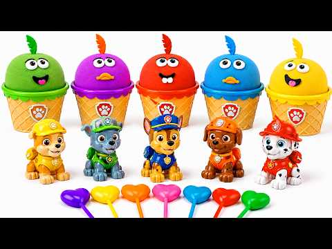 How To Make Paw Patrol Ice Cream Cones Kinetic Sand ASMR🌈Conos de Helado Arcoíris de Arena Cinética