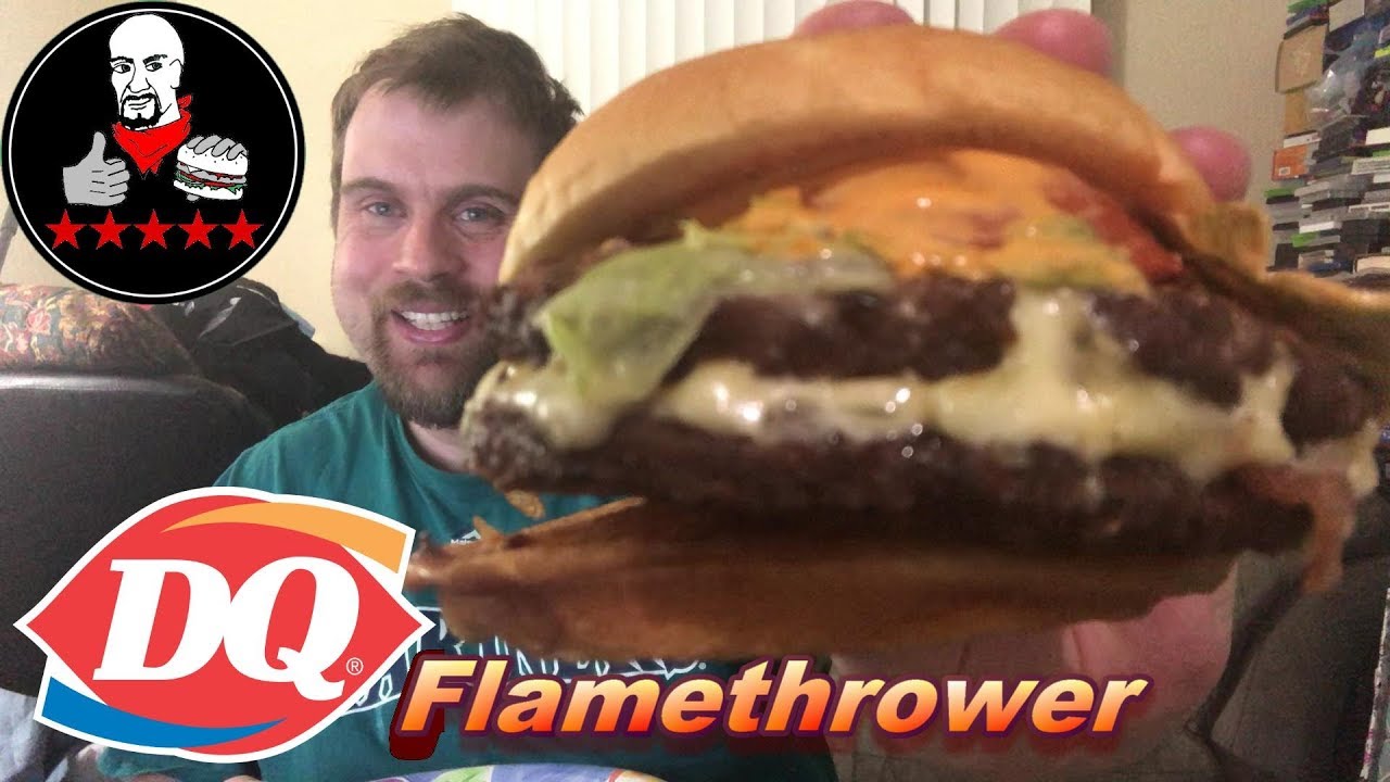 DQ Flamethrower Burger REVIEW - YouTube