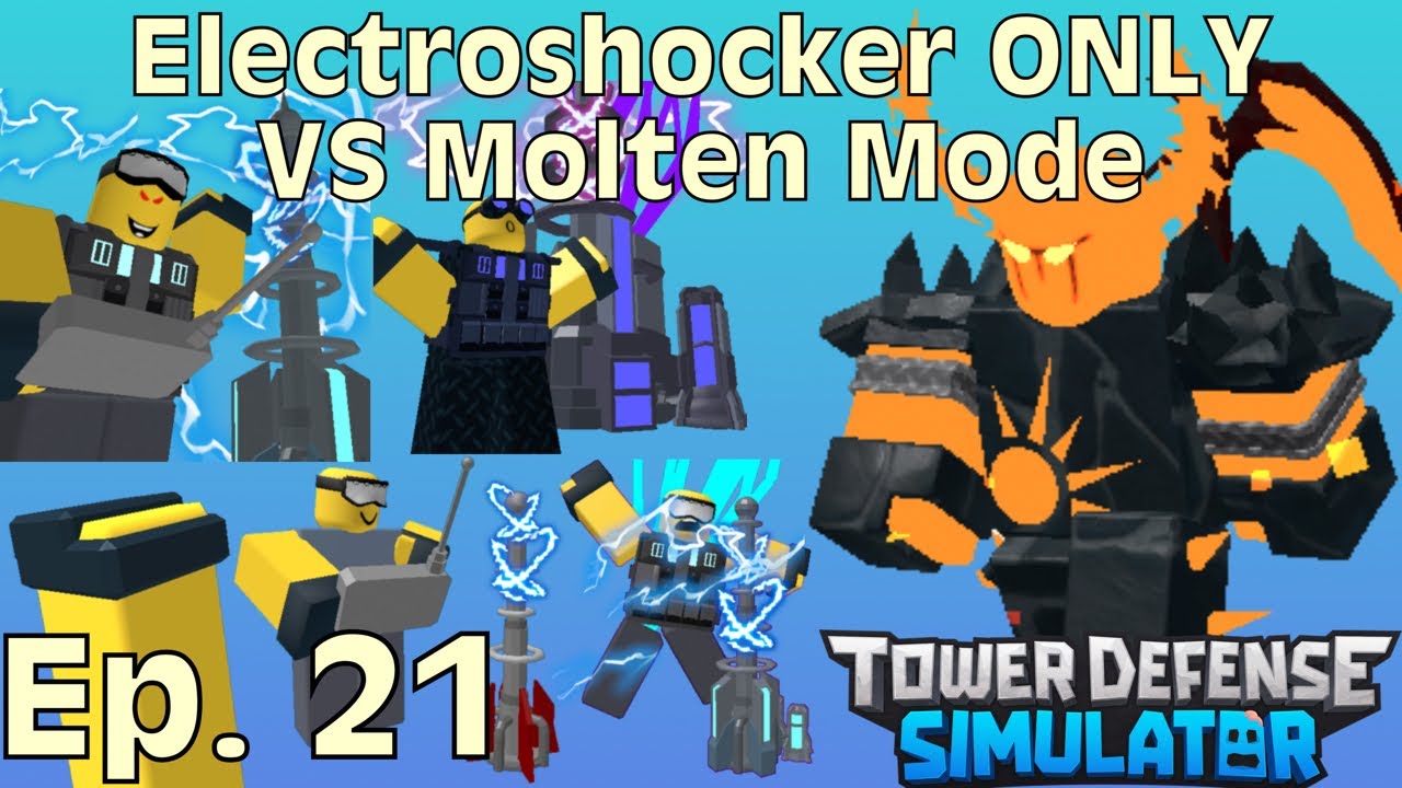 Electroshocker ONLY Challenge VS Molten Mode || Roblox Tower Defense ...