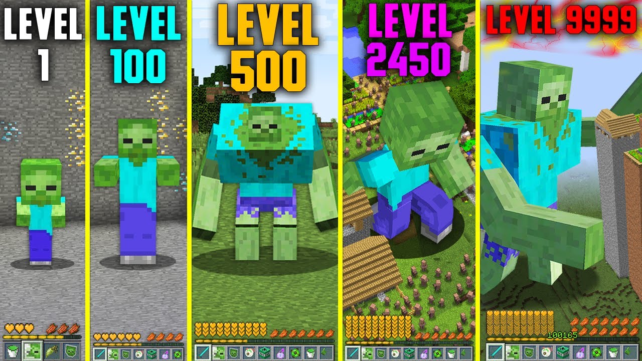THE BEST ZOMBIE UPGRADE FROM 1 TO 9999 LEVEL IN MINECRAFT BATTLE ...