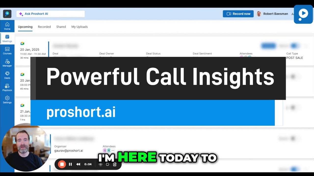 Proshort Call Insights Demo - YouTube