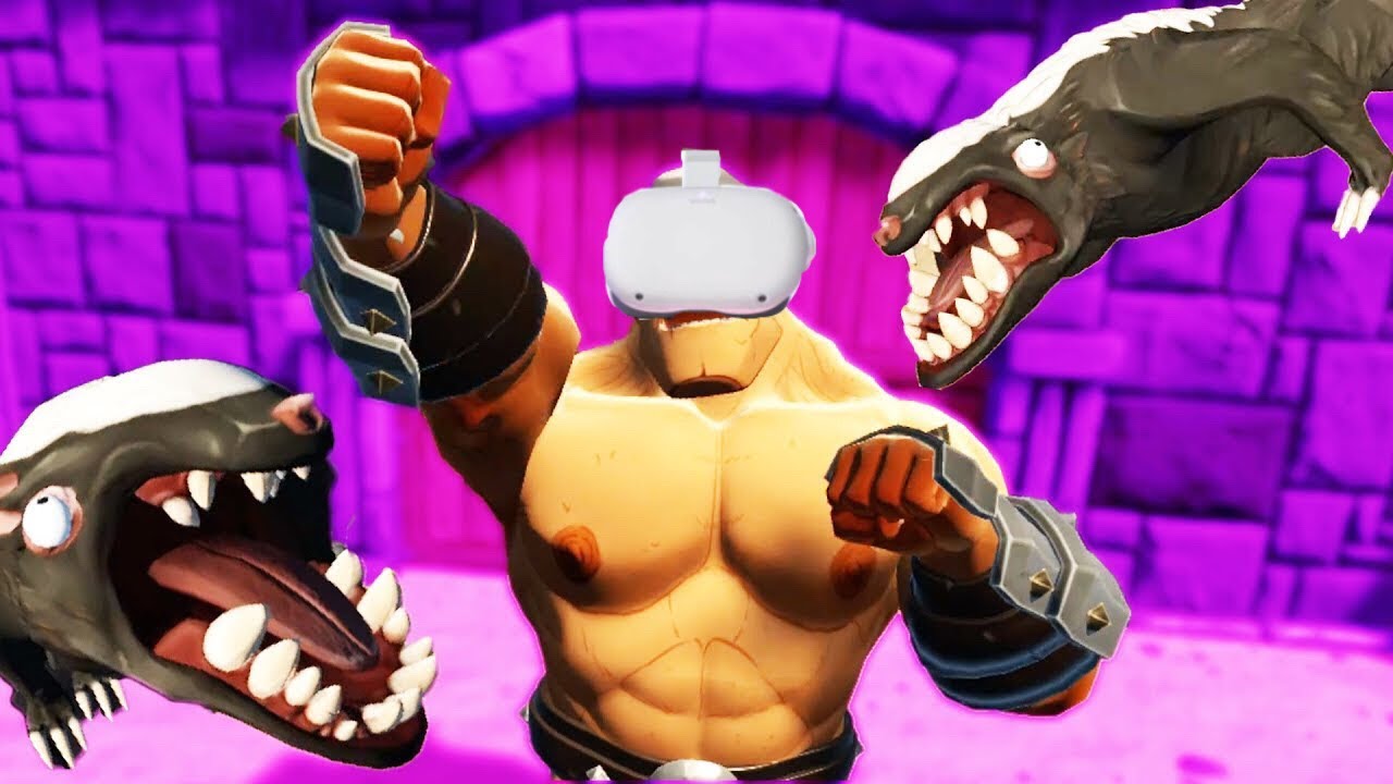 Trying to make the boss man laugh in gorn vr - YouTube