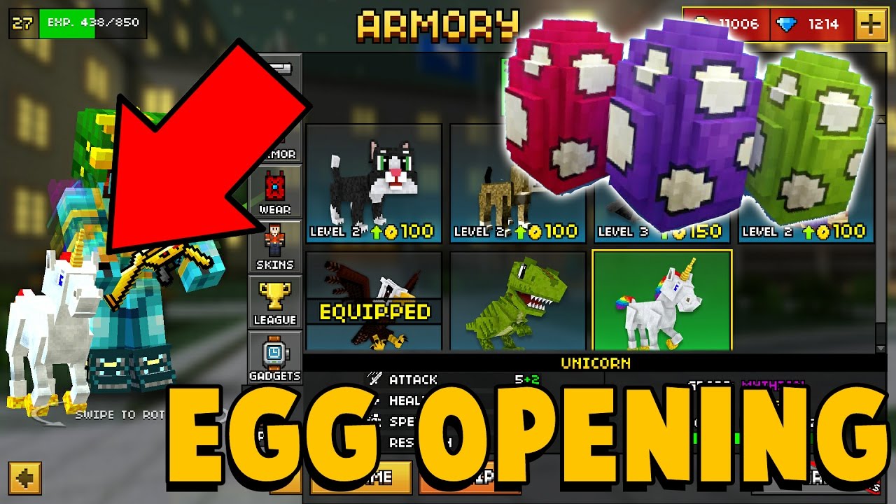EGG OPENING! Pixel Gun 3D Egg Hatching #1 - YouTube