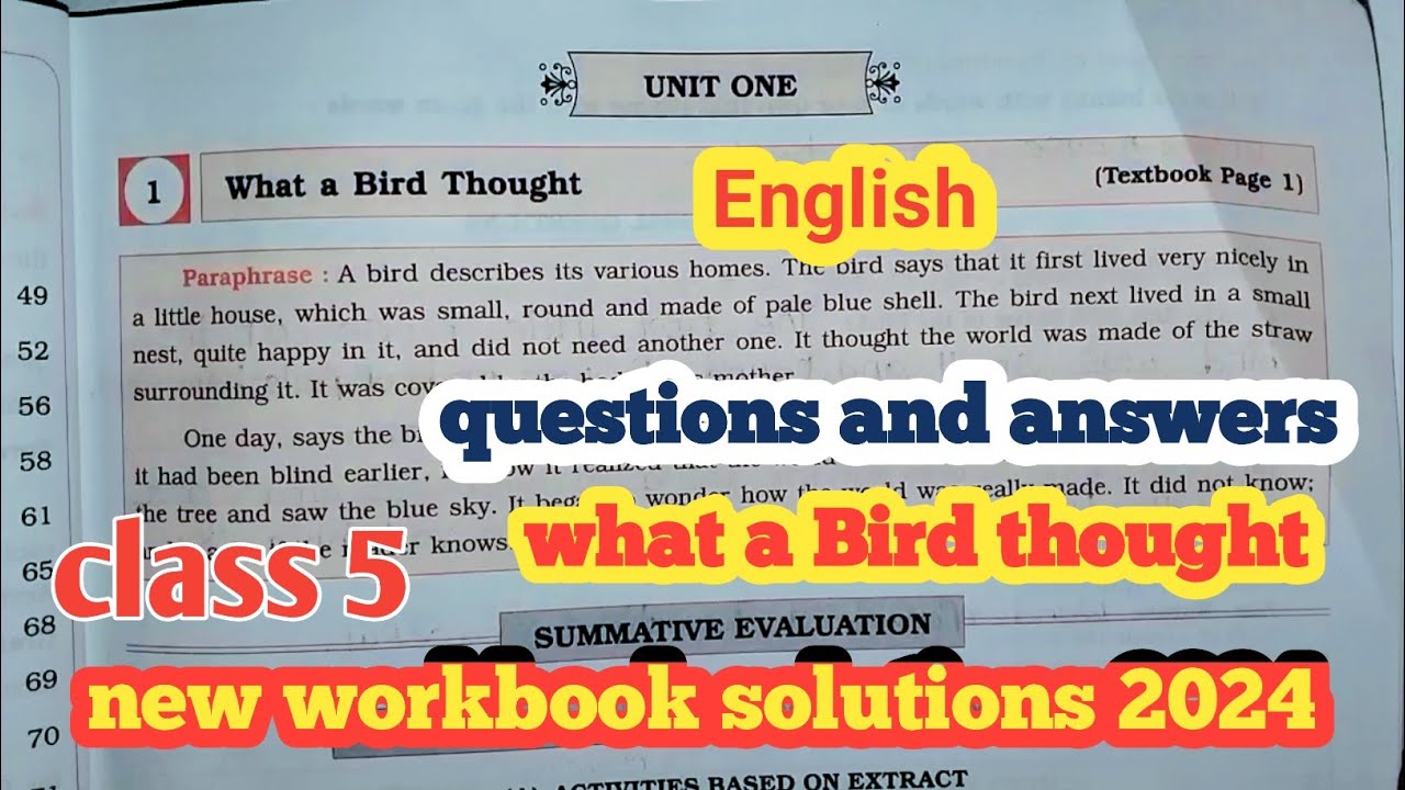 what a Bird Thought class 5th English/questions and answers/new ...