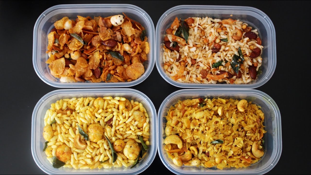 4 types Namkeen Mixture | Homemade tae time snacks Recipe - YouTube