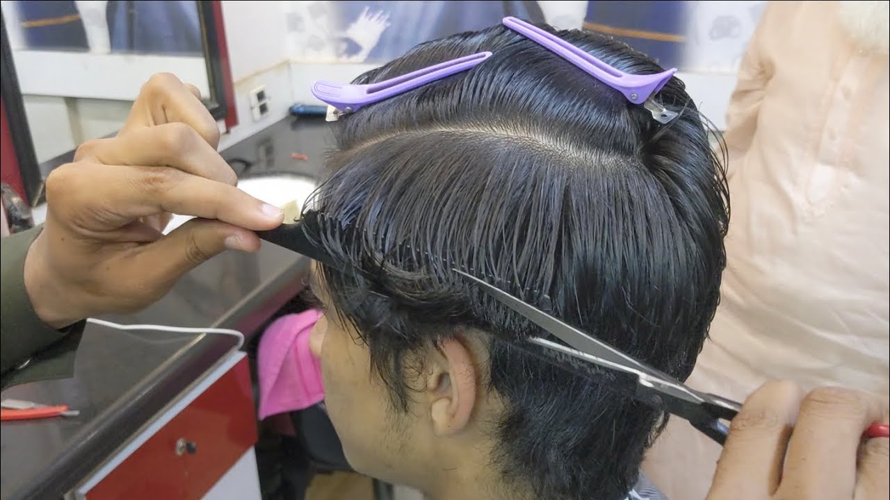 ASMR Barber Long Hair Transformation With Scissors #alrayaanhairstudio ...