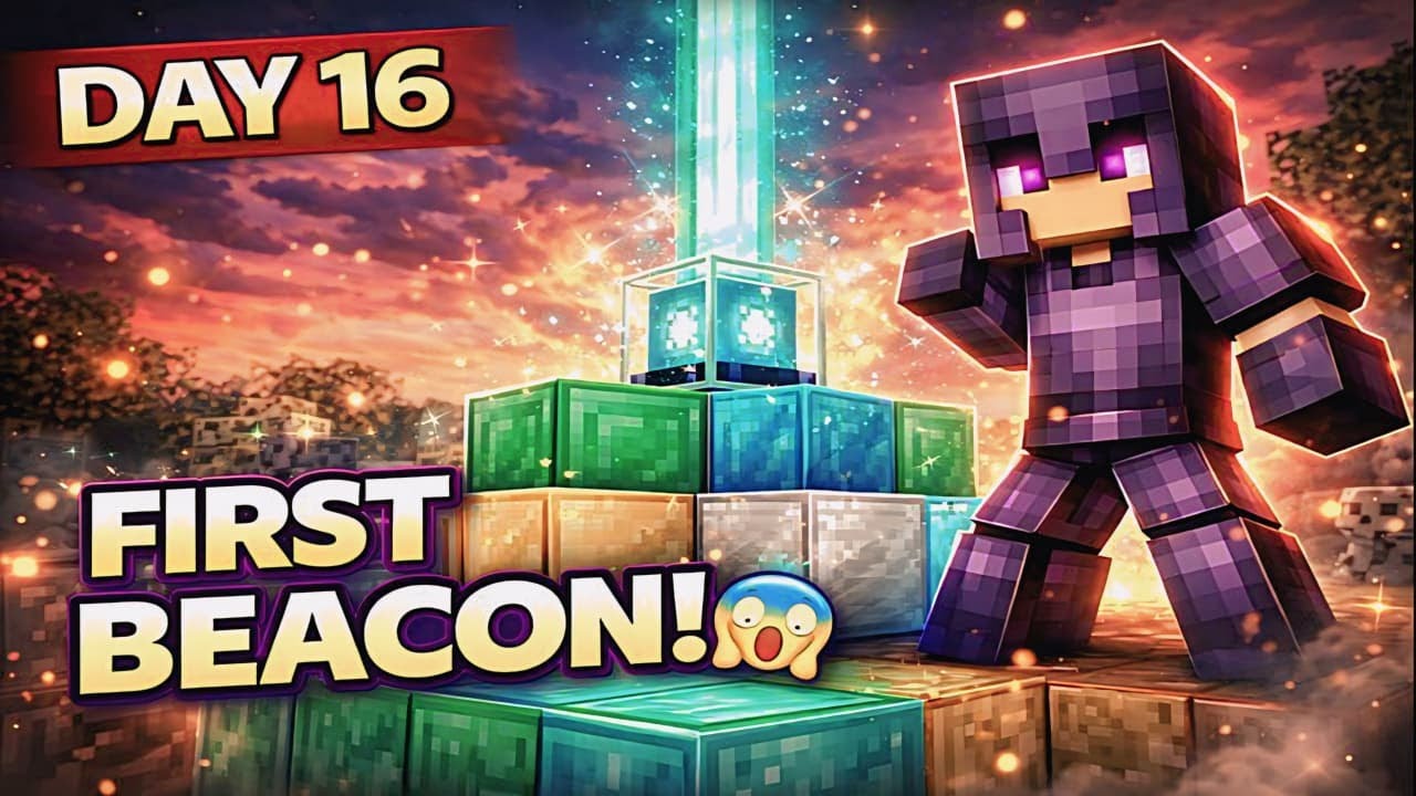I Finally Built a BEACON in Survival 😱 | Minecraft Survival Day 16 ...