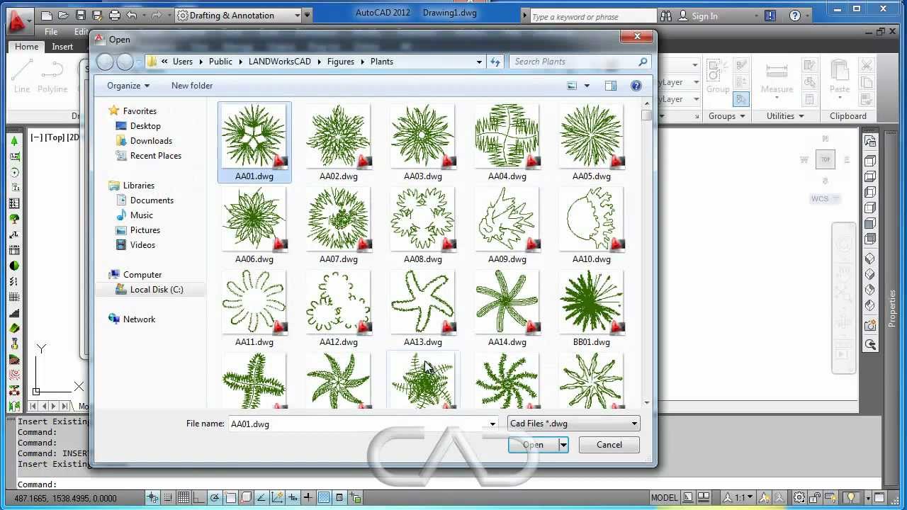 Insert New Existing Plant in LANDWorksCAD for AutoCAD Database - YouTube