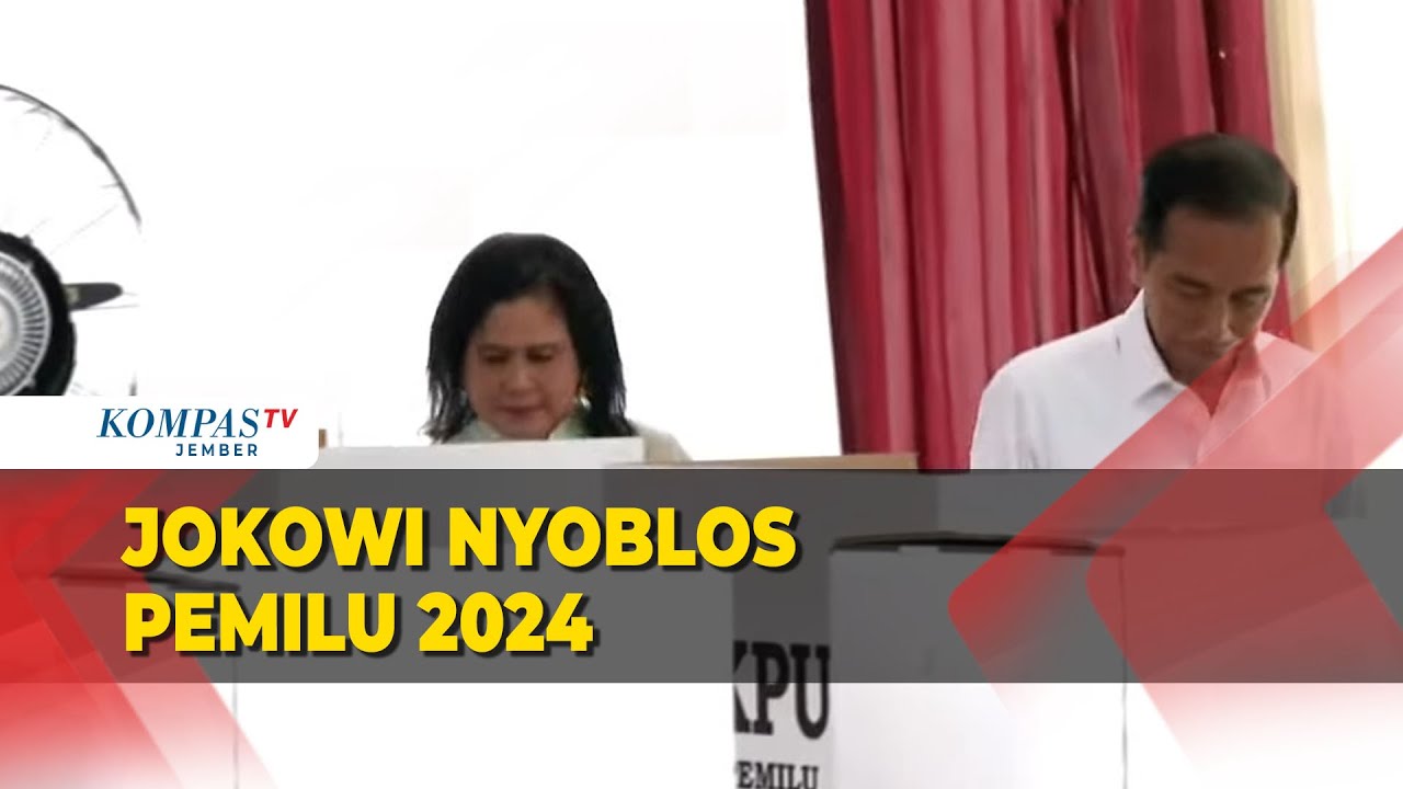 Detik-Detik Presiden Jokowi Nyoblos Pemilu 2024 Didampingi Iriana - YouTube