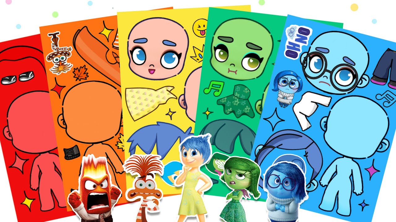 PaperDIY Inside Out 2 Avatar DIY Sticker Book with Joy, Anger, Sadness ...