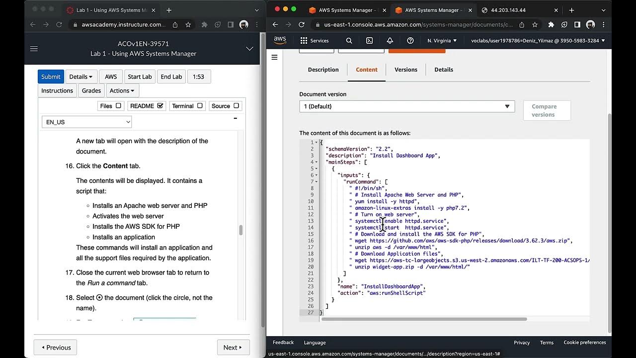 AWS Academy Cloud Operations (SysOps) Module 2: Lab 1 - Using AWS Systems Manager - YouTube