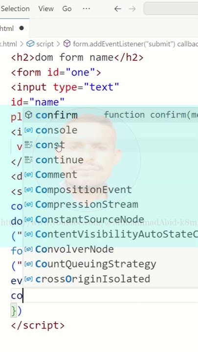 JavaScript Tutorial for Beginners / JavaScript learn / Dom form name tag - YouTube