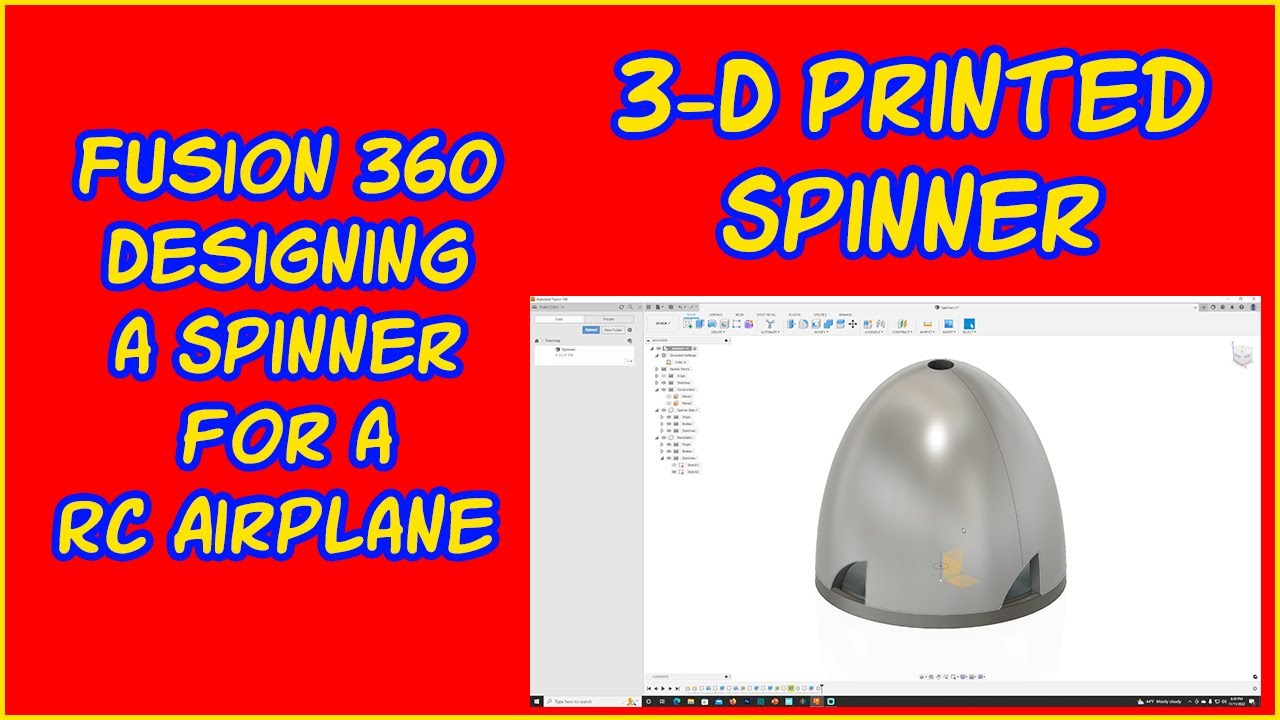 Designing a RC Plane Spinner in Fusion 360 (A Generic Look) - YouTube