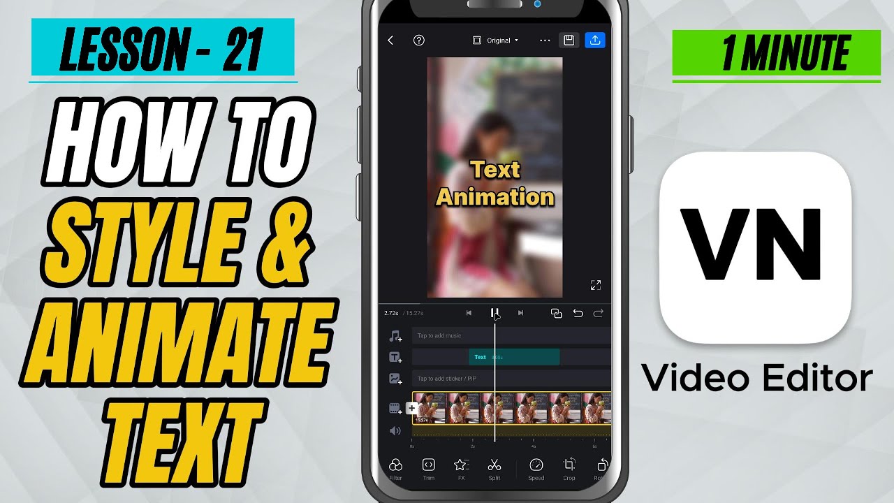 How to Style and Animate Text in VN Video Editor Mobile - Lesson 21 VN ...