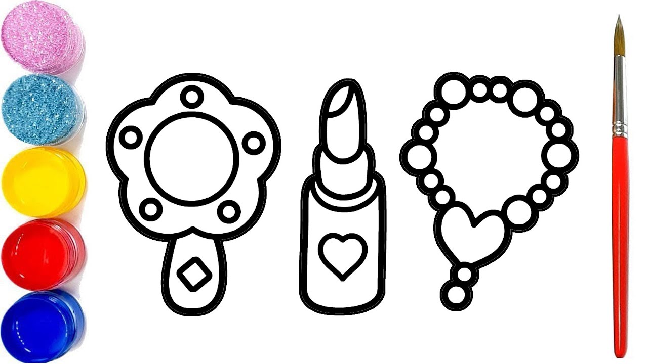 How to Draw Accessories for Girls 💖 Glitter Coloring Pages For Kids 💖 ...