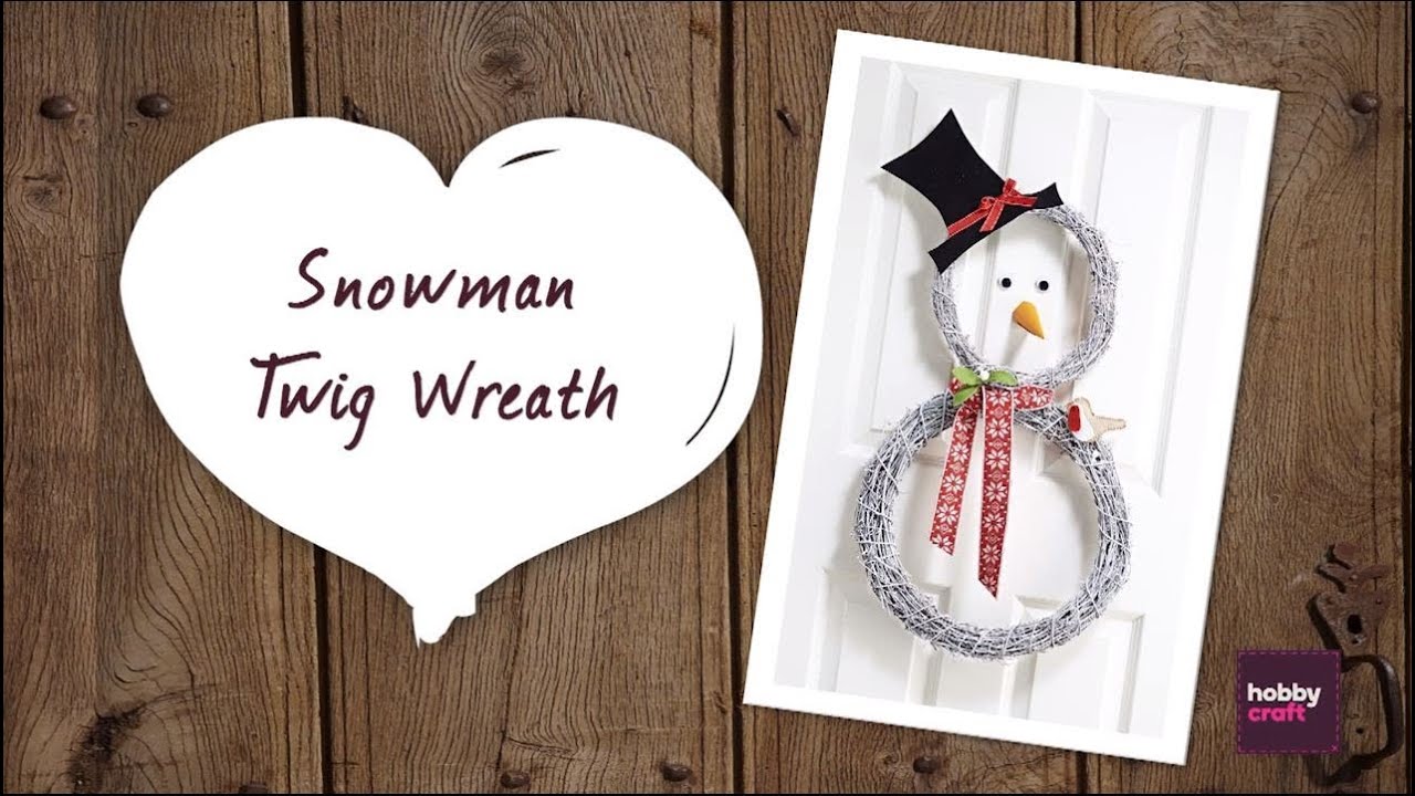 How to make: Snowman Twig Wreath - YouTube