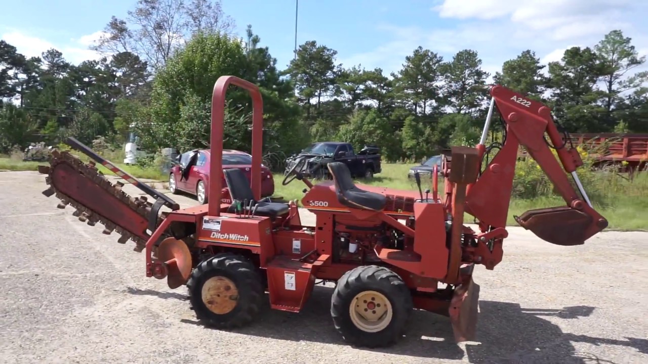 1996 Ditch Witch 3500 Trencher w 6 Way Blade & Backhoe Attachment SN ...