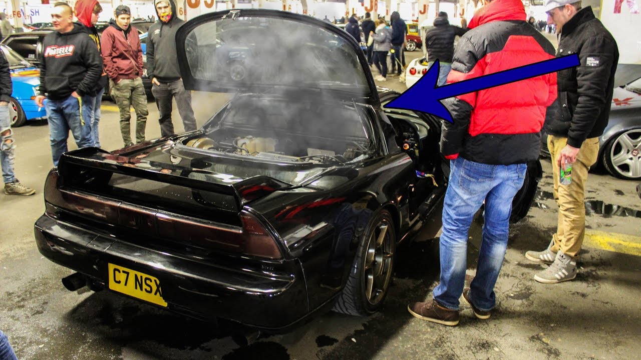 Honda NSX Catch Fire @ Car Meet! Heaven On Wheels 2018 - YouTube